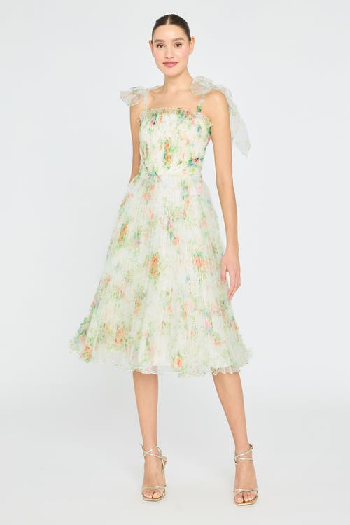 THEIA Betty Pleated Organza Dress